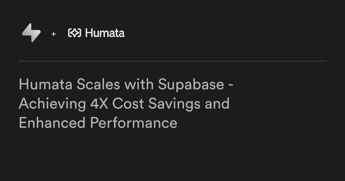 Humata Scales with Supabase - Achieving 4X Cost Savings and Enhanced Performance