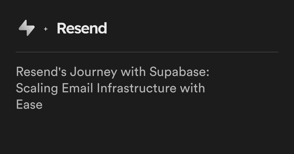 Resend | Supabase Customer Stories
