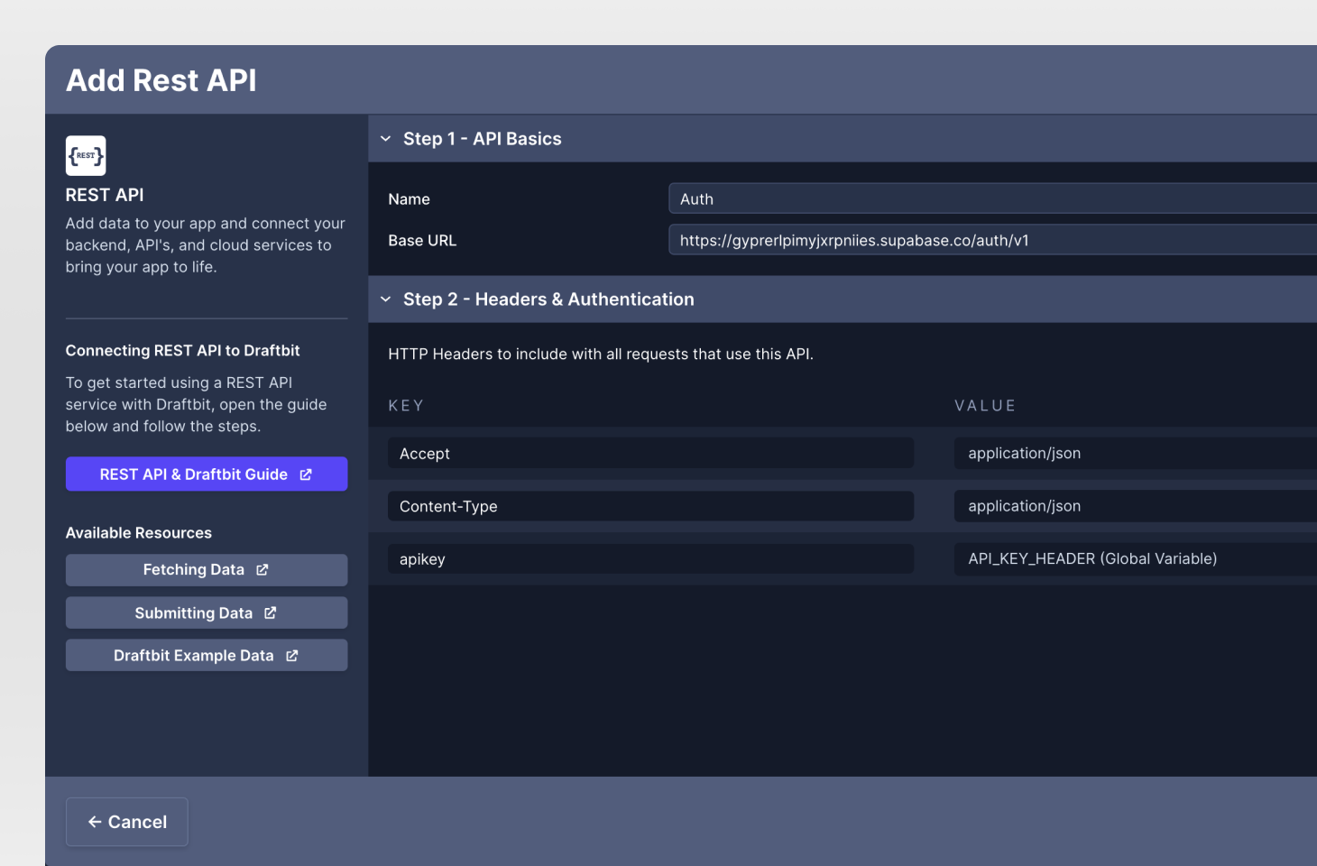 Draftbit | Works With Supabase