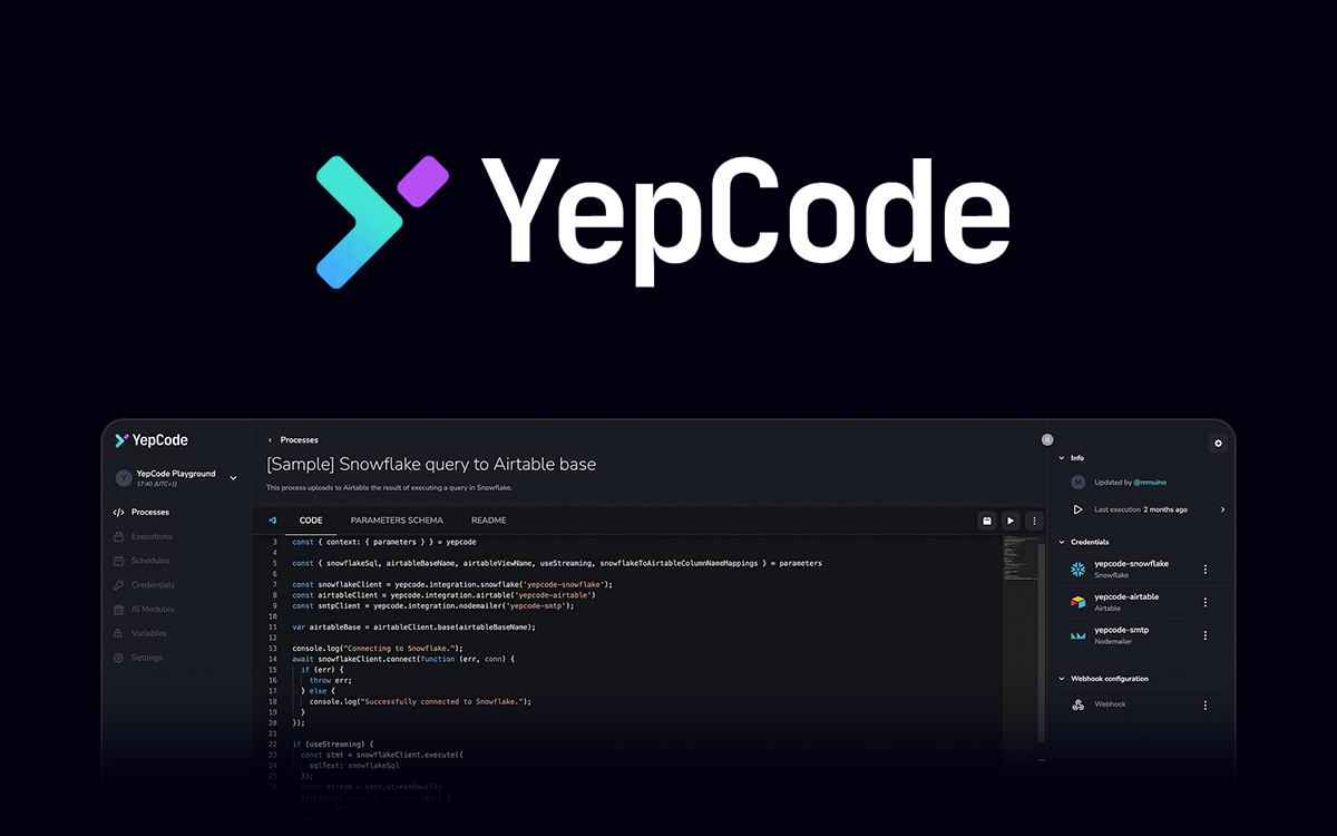 YepCode | Works With Supabase